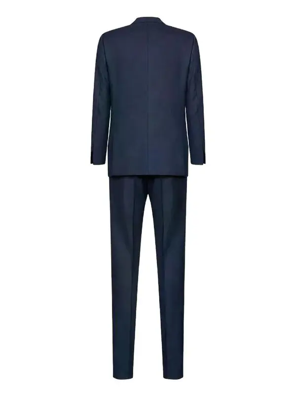 Kiton Double-breasted Wool Suit - Blue