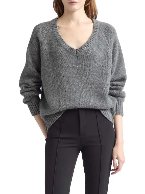 JAMIE HALLER The V Fave Cashmere V-neck Sweater - Graphite