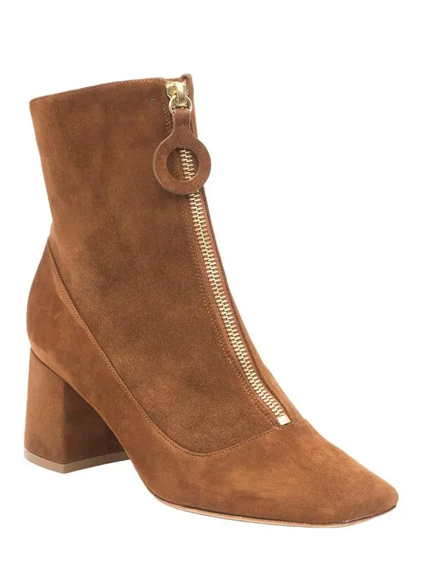 Rupert Sanderson Carlow Suede Zip Front Ankle Boots - Ganache