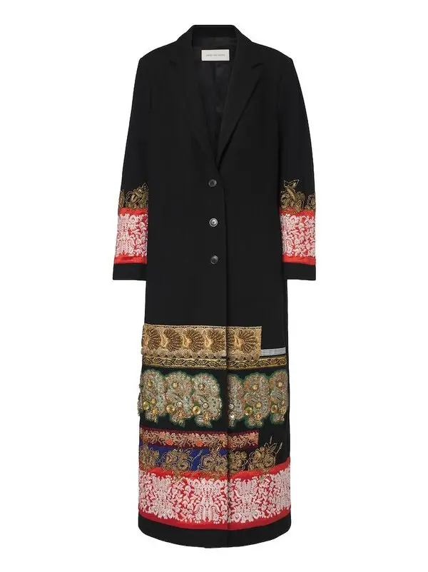 Dries Van Noten Embellished Wool Coat - Multicoloured