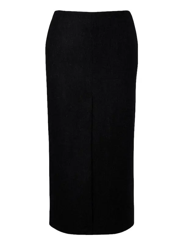 NILI LOTAN Mariha Wool Midi Skirt - Grey