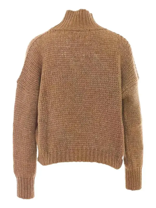 ROBERTO COLLINA Ribbed-knit Roll-neck Sweater - Brown