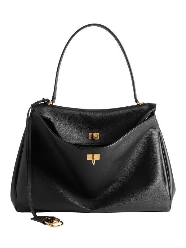 Balenciaga Rodeo Handbag Large Grained Calfskin - Black