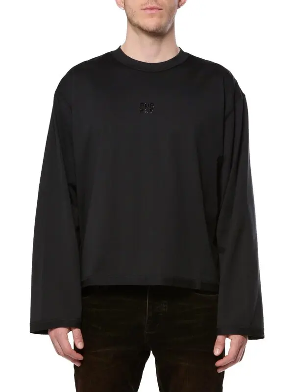 PURPLE BRAND Logo Cotton Long-sleeve T-shirt - Black