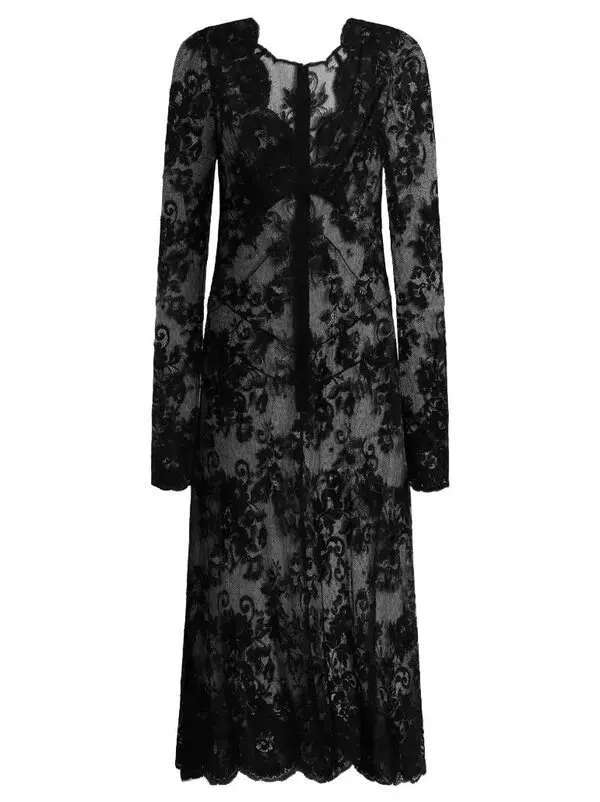 Dolce & Gabbana Chantilly Lace Dress - Black