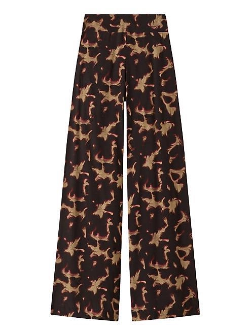 JOSEPH Rihani Tortoiseshell-print Wide-leg Crepe Trousers - Tortoise Shell
