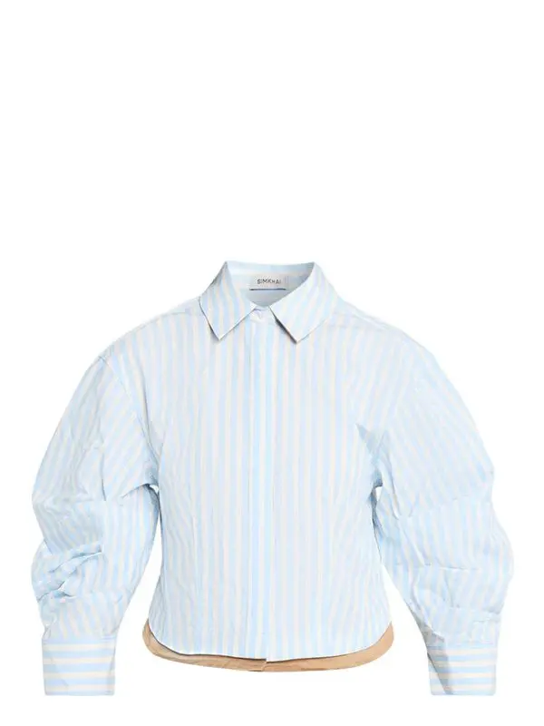 Simkhai Boone Stripe Combo Shirt - Hydrangea