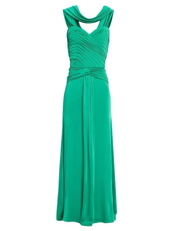 THE NEW ARRIVALS ILKYAZ OZEL Amanda Sculpted Jersey Column Gown - Malachite
