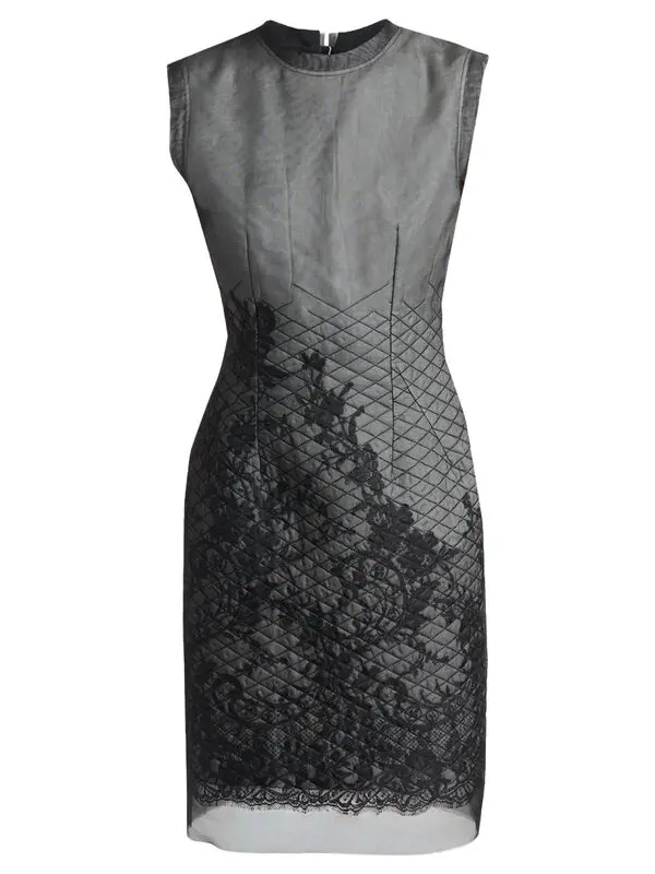 Alexander McQueen Quilted Lace Dress - Black