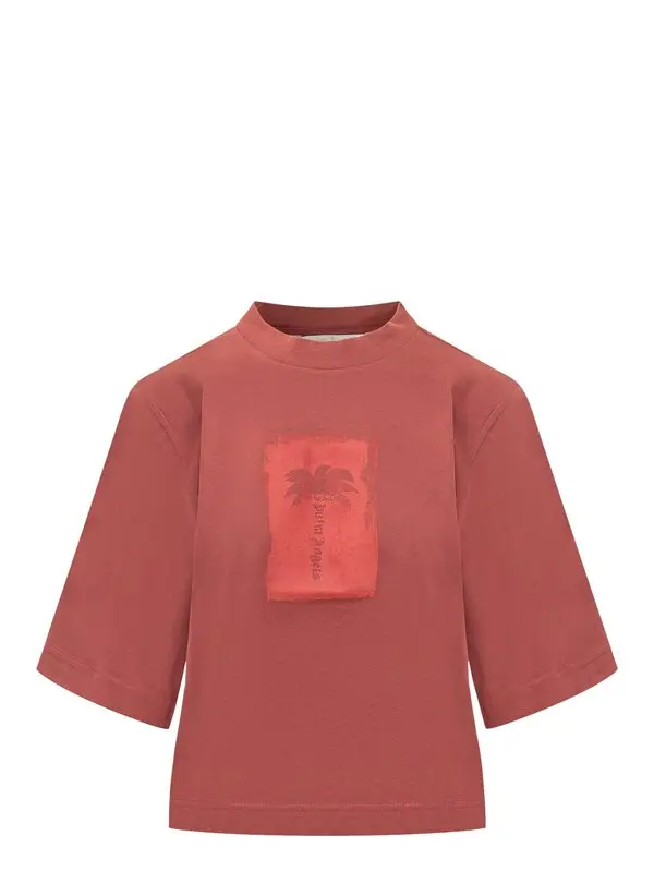Palm Angels Palm Tree Brushed Graphic T-shirt - Brick Red-red