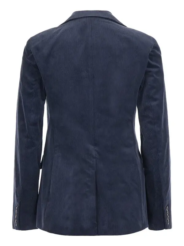 Ralph Lauren Woven Blazer Jacket With Classic Collar And Long Sleeves - Blu