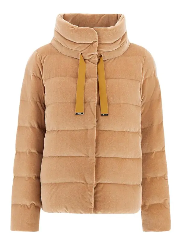 Herno Jacket In Smooth Velvet - Camel