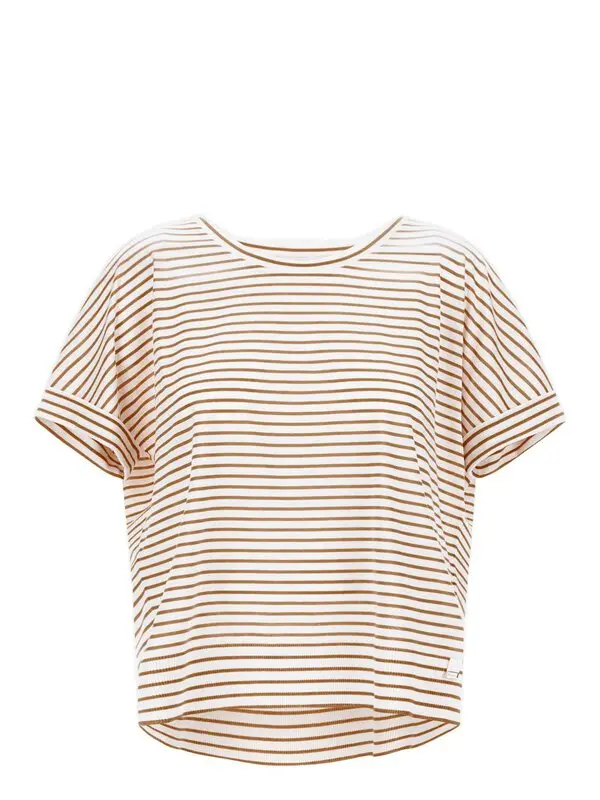 Herno T-shirt In Glam Knit Effect - Camel