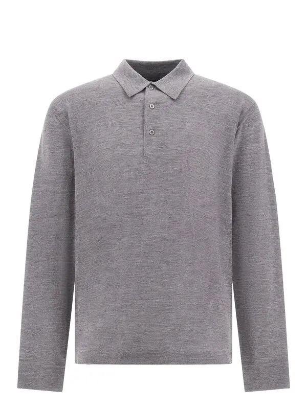 Herno Polo Shirt In Pure Cashmere - Grey