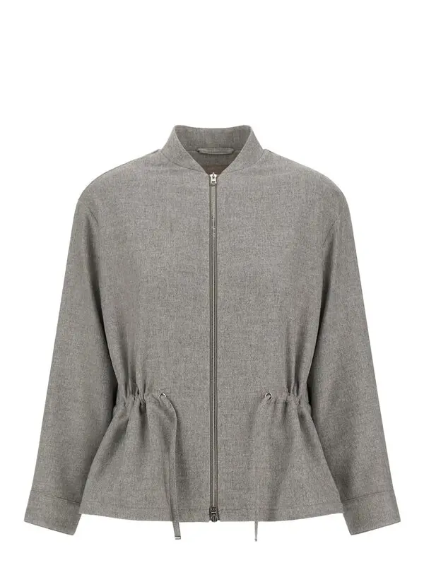 Herno Resort Short Parka In Cashmere And Silk - Light Grey