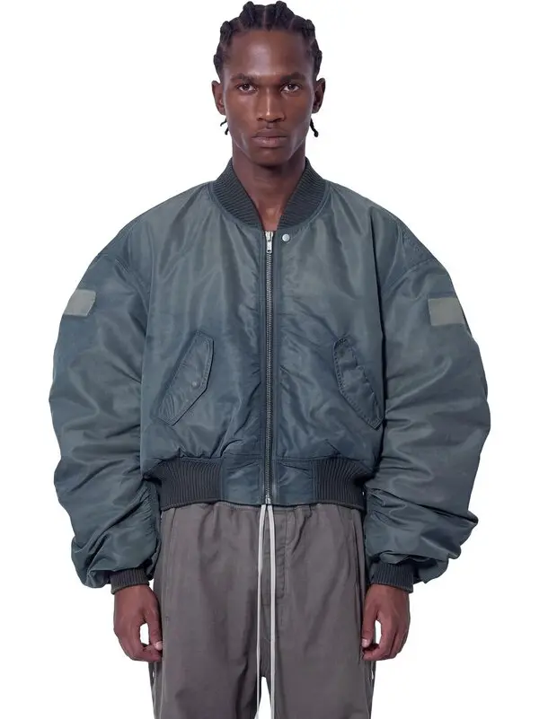 Rick Owens Secchia Flight Bomber Jacket - Slate Green