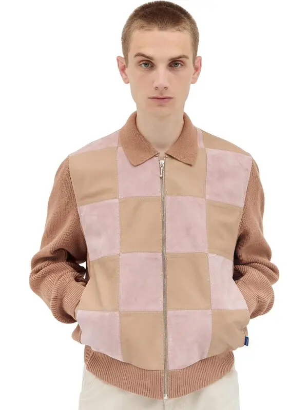 AWAKE NY Checkerboard Zip-front Jacket - Brown