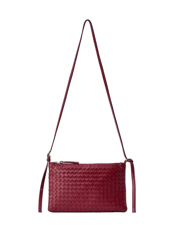 Bottega Veneta Intrecciato Piccolo Medium Pouch - Red