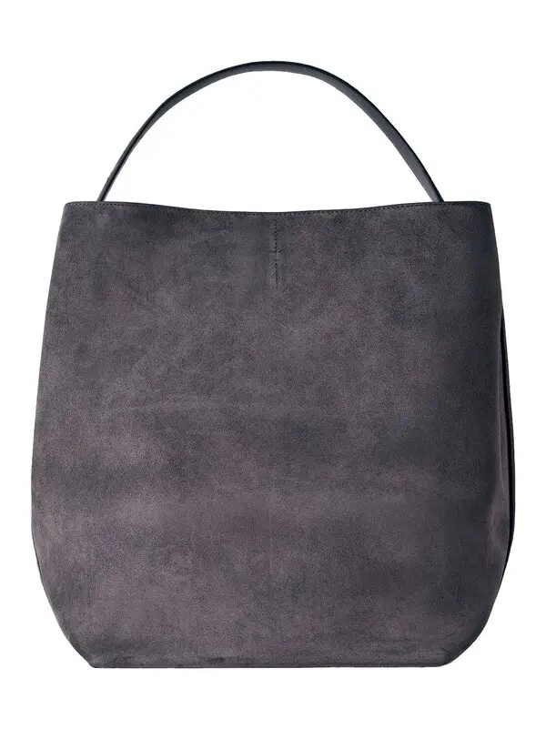 TOTEME Belted Suede Tote Bag - Grey