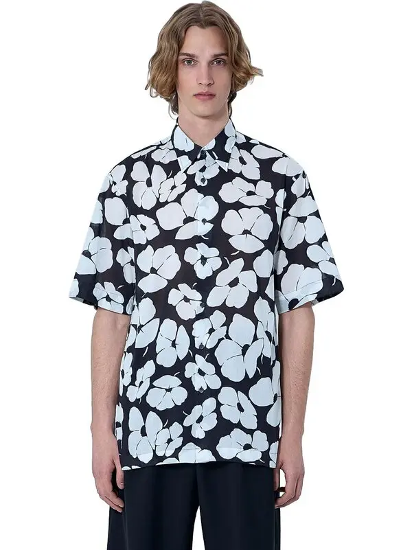 Dries Van Noten Floral Short-sleeve Shirt - Black