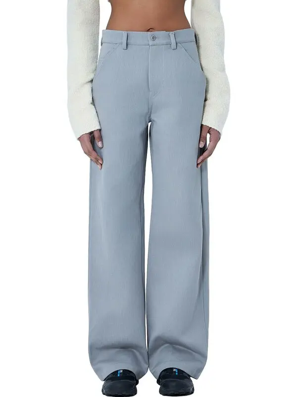 RIER Wide-leg Tailored Trousers - Grey