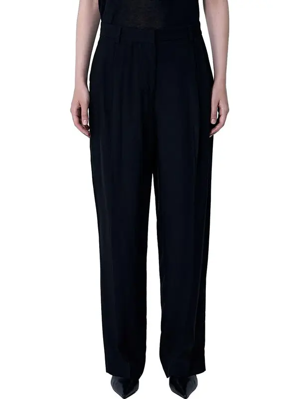 TOTEME Double-pleat Fluid Pants - Black