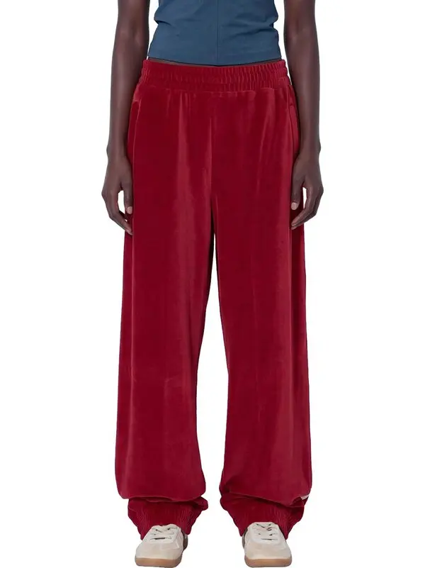 Lacoste Runway Loose Fit Velour Joggers - Red