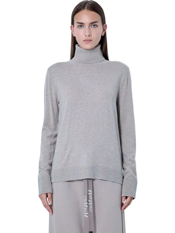 Max Mara Turtleneck Fine Knit Sweater - Beige