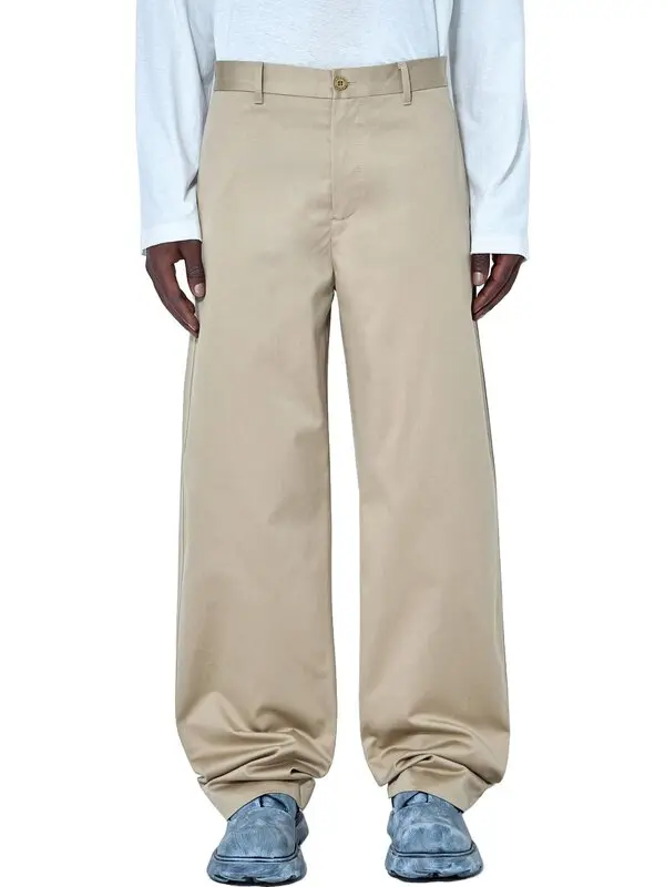 Acne Studios Cotton Satin Tailored Trousers - Beige