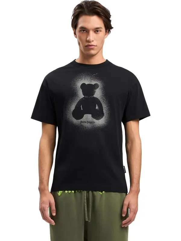 Palm Angels Spray Bear T-shirt - Black