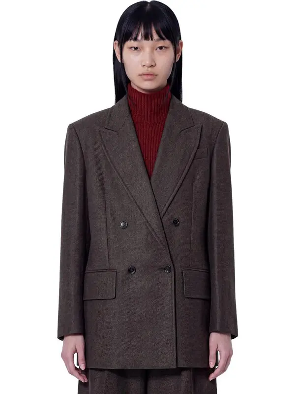 Max Mara Double-breasted Wool Blazer - Brown