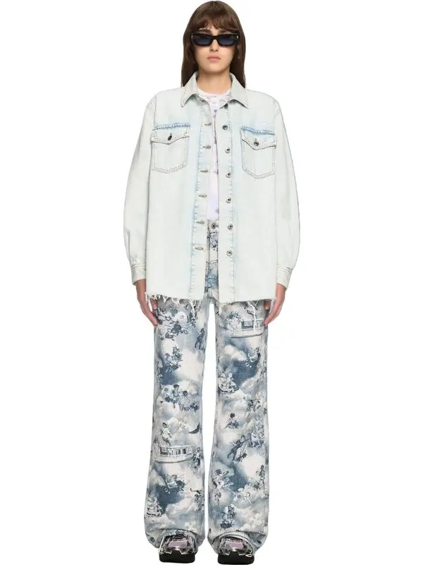 Off-White Fresco Arrow Denim Shirt Jacket - Blue