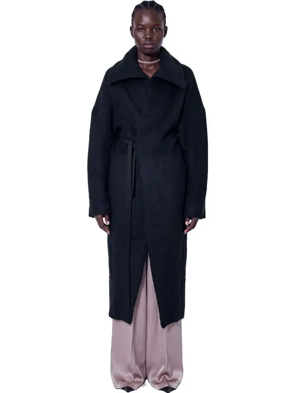 Rick Owens Dracucollar Belted Coat - Black