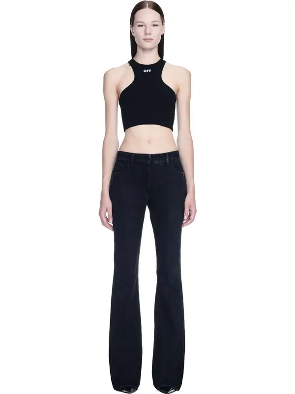 Off-White Off Stamp Ribbed Top - Black