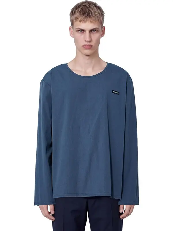 Miu Miu Stretch Poplin Top - Grey