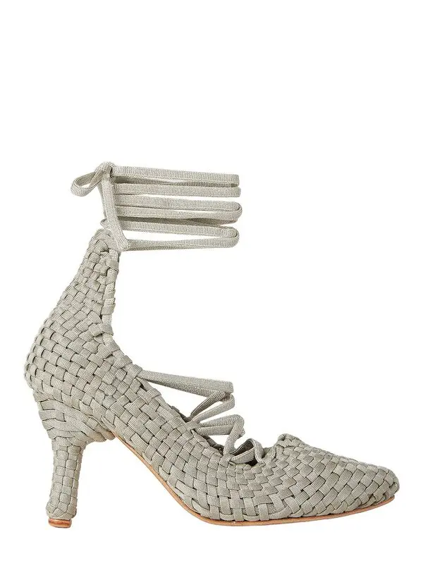 ISA BOULDER Weavestrap Heels - Silver