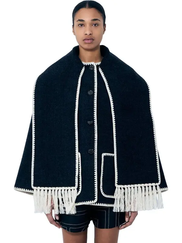 TOTEME Embroidered Scarf Jacket - Black