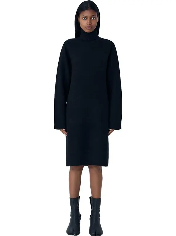 TOTEME Turtleneck Mini Dress - Black
