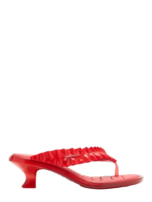GANNI X MELISSA Thong Kitten Heels - Red