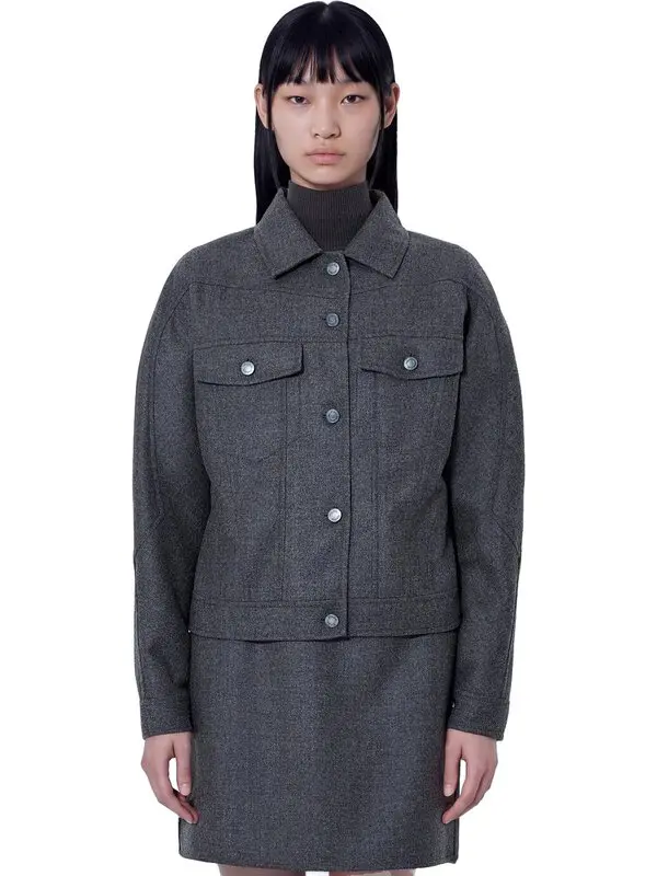 Max Mara Wool Twill Jacket - Grey