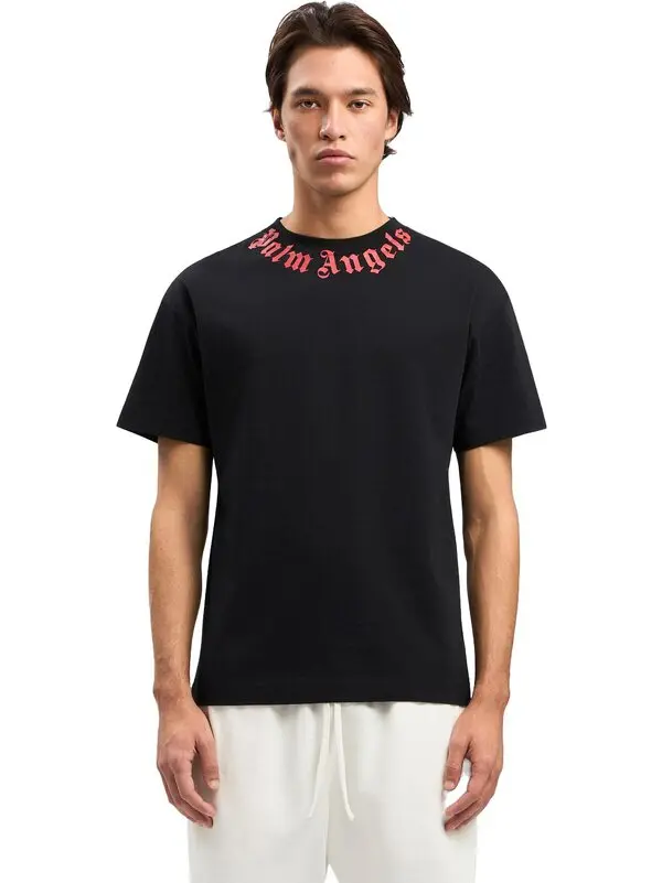 Palm Angels Neck Logo T-shirt - Black