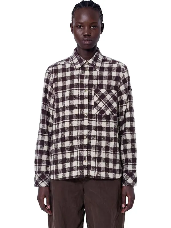 Moncler Checked Wool Shirt - Brown