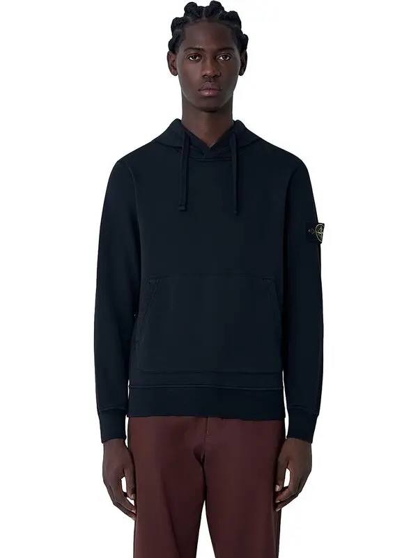 Stone Island Compass Patch Hooded Sweatshirt - Black