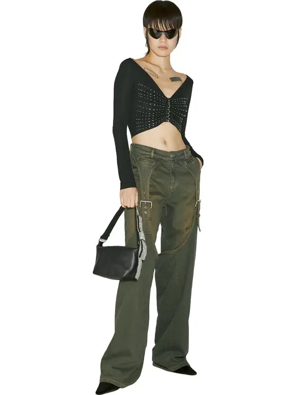 Kara Bow Pouch Shoulder Bag - Black