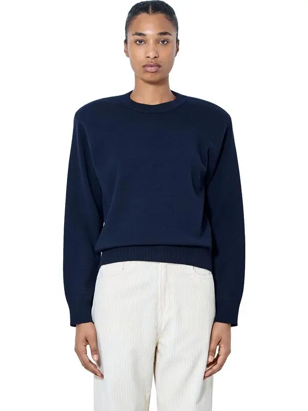 RÓHE Statement Shoulder Crewneck - Navy