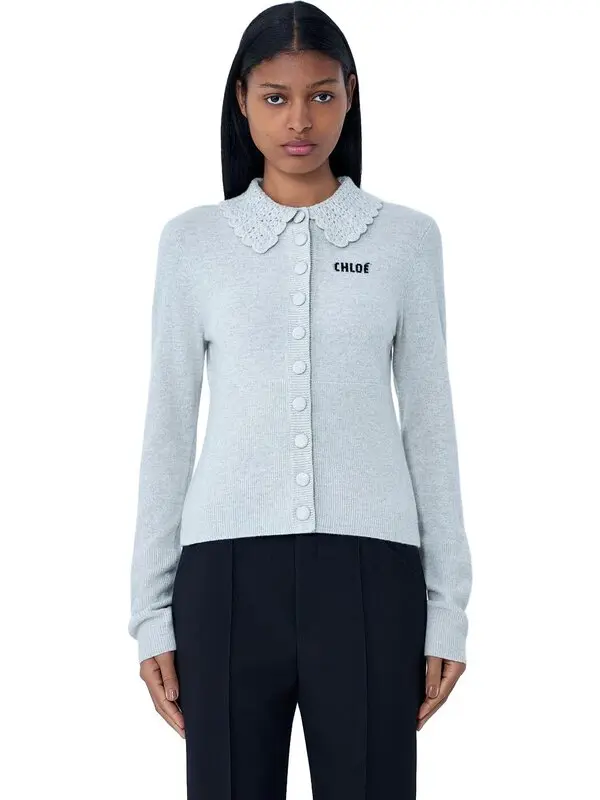 Chloé Logo Cardigan - Grey