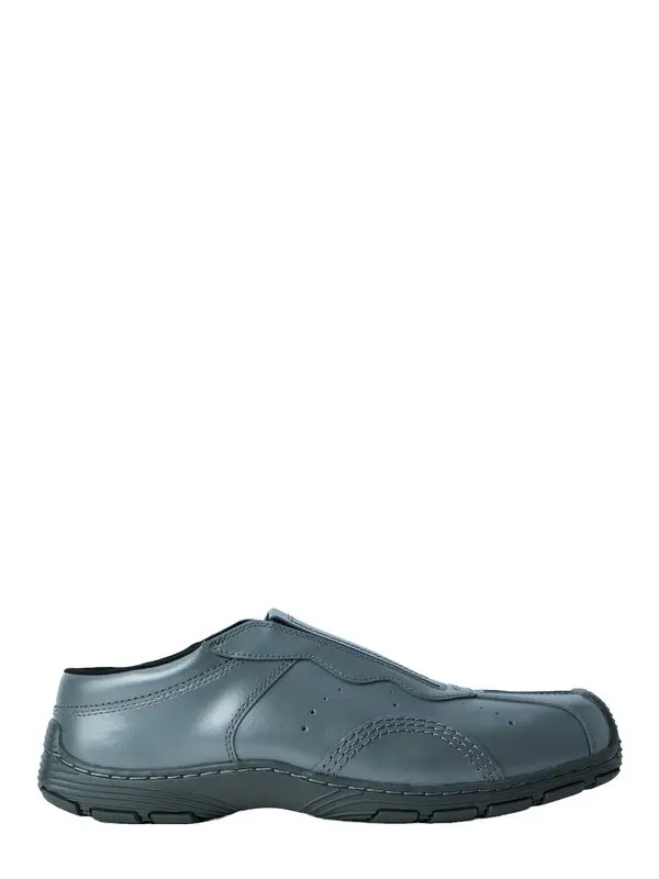 Dr. Martens Aurix Gunmetal Satin Finish Leather Slip Ons - Grey