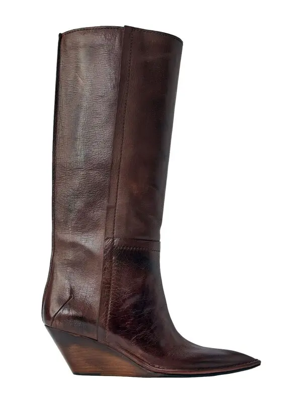 CAPASA MILANO Camperos Knee-high Leather Boots - Brown