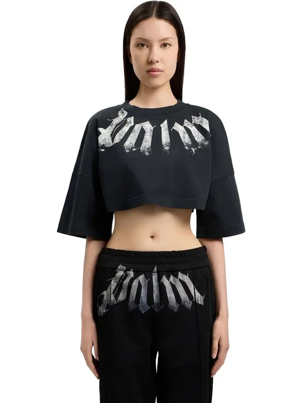 Palm Angels Big Neck Logo Mini T-shirt - Black