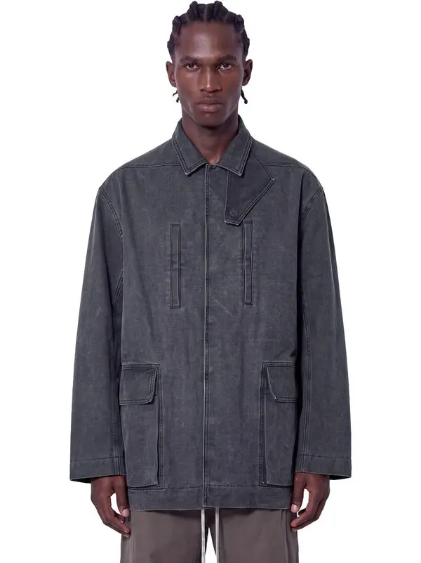 Rick Owens Collared Canvas Mac Jacket - Grey